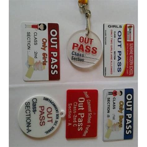 Plastic One Sided School Out Pass Lk Education Teaching Aids Id