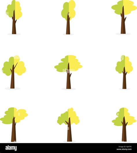 Collection Of Tree Set Vector Stock Vector Image Art Alamy