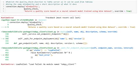 LoadFailed Load Failed No Module Named Tabpy Client Issue Tableau TabPy GitHub