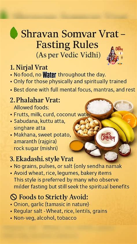 Shravan Somwar Vrat Fasting Rules