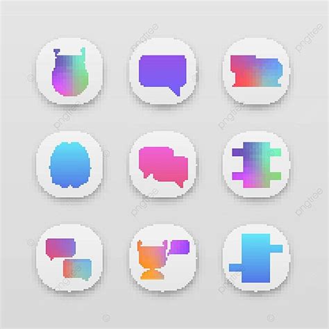 Chatbots App Icons Set Web Logo Industry Vector Web Logo Industry Png And Vector With