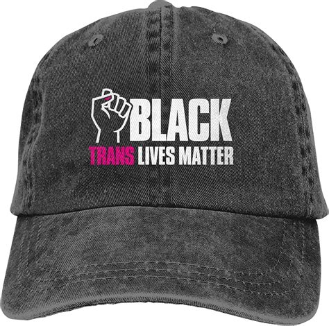 Black Trans Lives Matter Transgender LGBTQ Hat Cotton Washable Baseball Cap For Man Woman