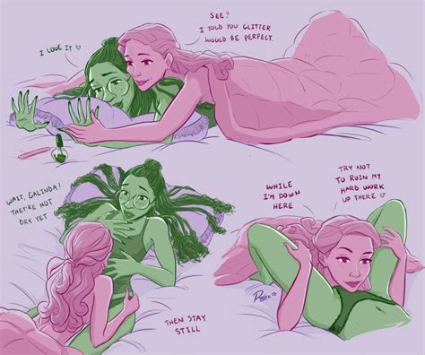 Rule 34 Bed Bedroom Black Hair Blonde Hair Blushing Elphaba Female