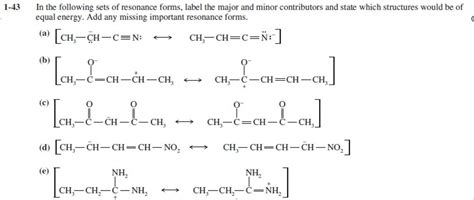 Solved In The Following Sets Of Resonance Forms Label The