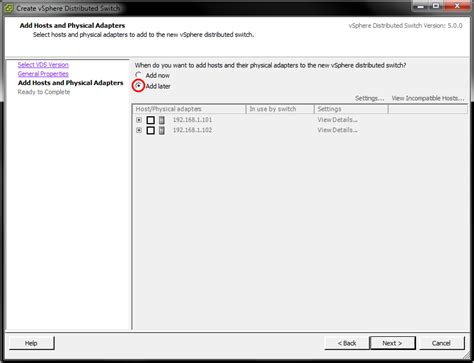 Setup And Configure Vsphere Distributed Switch On Vsphere 5 0 Vhomelab