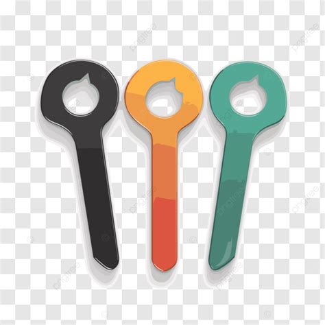 흰색 배경에 세 개의 다채로운 렌치 벡터 흰색 배경에 스패너의 단순한 다채로운 아이콘 그림자 없음 작은 프레임 중앙 Png 일러스트 및 벡터 에 대한 무료 다운로드
