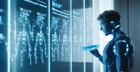 Premium Photo Robot Electronic Access Authentication System Technology Cybersecurity Data