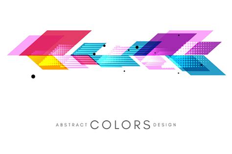 다채로운 기하학적 추상적인 배경입니다 장식 테두리 요소와 수평 배너입니다 0명에 대한 스톡 벡터 아트 및 기타 이미지 0명 공란 기하 도형 Istock