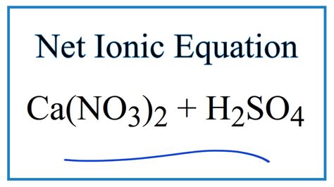 How To Write The Net Ionic Equation For Ca No3 2 H2so4 Caso4 Hno3 Youtube