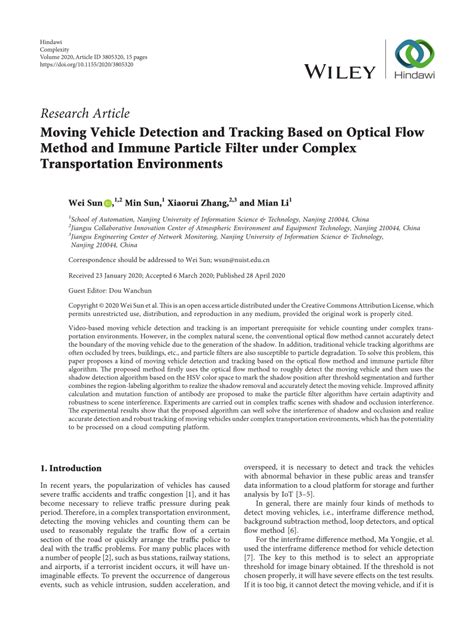 Pdf Moving Vehicle Detection And Tracking Based On Optical Flow Method And Immune Particle
