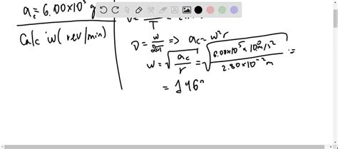 solved find the required angular speed w of an ultracentrifuge for