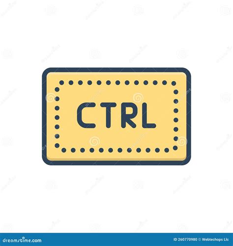 Control Ctrl Computer Key Button On White Background Flat Style Ctrl