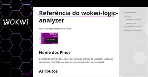 Referência do wokwi logic analyzer Wokwi Docs