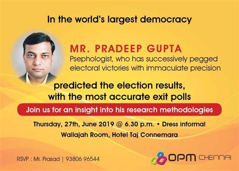 Axis My India On Linkedin Mr Pradeep Gupta Is Going To Be At Taj Connemara Chennai Today Evening…