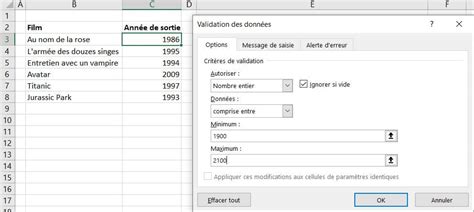 la validation des donnÉes sous excel