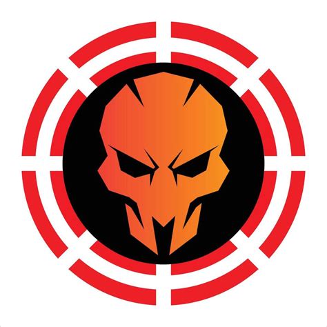 Orange Skull Face Logo With Red Target Rings 71415787 Vector Art At