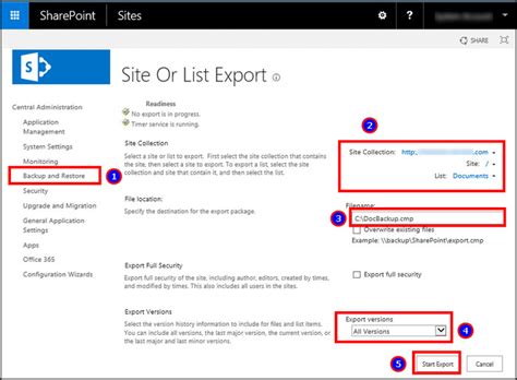 how to export a sharepoint site [save server and online site]