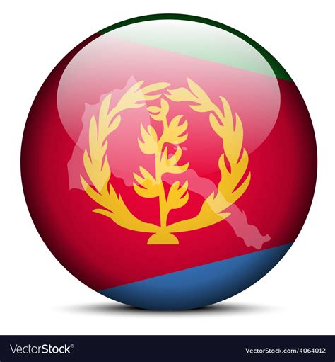 Map On Flag Button Of State Eritrea Royalty Free Vector