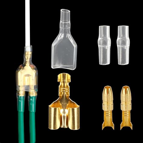 100 Sets Double Spade Connector 2 To 1 Motorcycle Wire Splice For 4mm Bullet Crimp Terminal