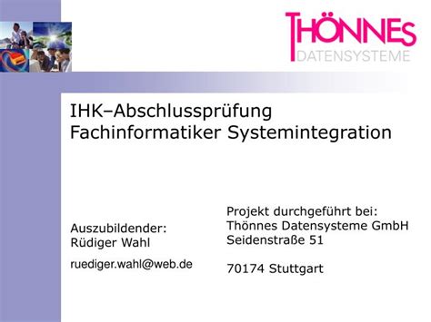 Ppt Ihkabschlussprüfung Fachinformatiker Systemintegration