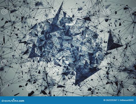 3d Illustration Of Geometric Artificial Intelligence Synthesized With