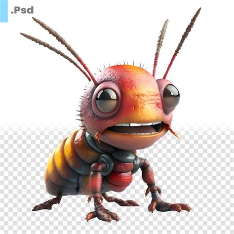 Premium Psd Cartoon Bug With A Smile On His Face 3d Illustration Psd