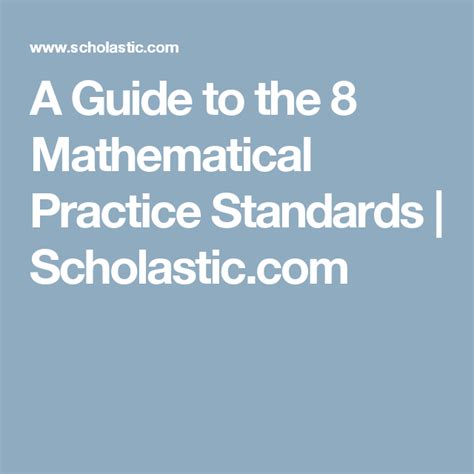 8 Mathematical Practices Printable