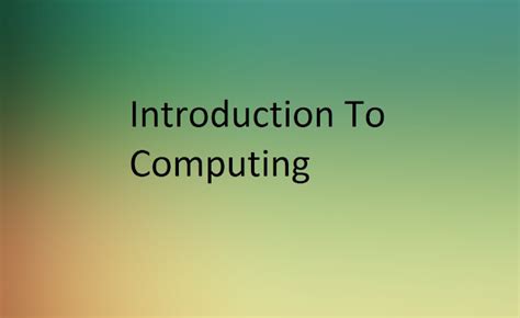 Introduction To Computing For BS Program