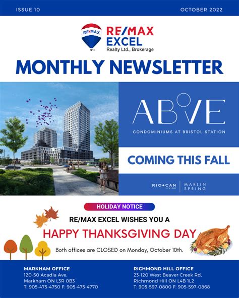 EXCEL NEWSLETTER NOVEMBER RE MAX EXCEL REALTY LTD
