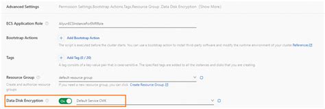 Enable Data Disk Encryption E Mapreduce Alibaba Cloud Documentation
