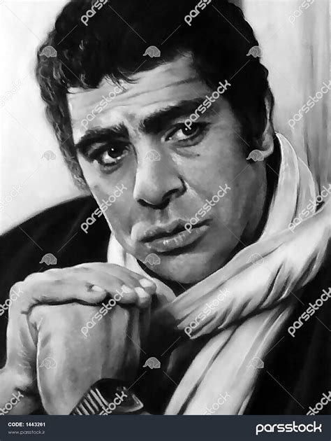 نقاشی چهره بهروز وثوقی بازیگر سینما به سبک سیاه قلم 1443261