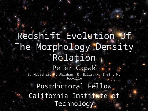 Ppt Redshift Evolution Of The Morphology Density Relation Dokumentips
