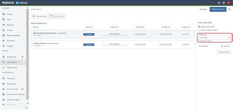 Generate The Release Audit Report · Digitalai Release