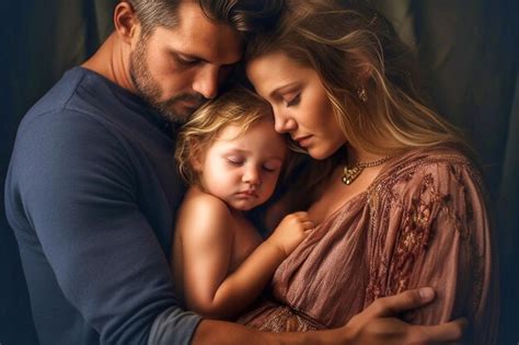 El Retrato De Una Familia Feliz Foto Premium