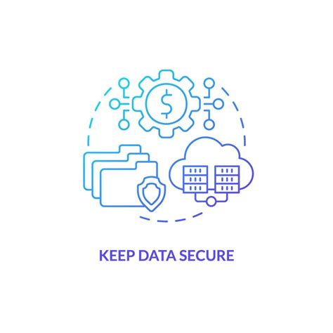 Keep Data Secure Blue Gradient Concept Icon Cloud Storage Financial Records Accounting
