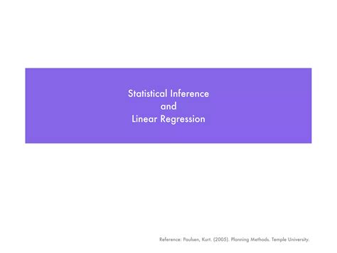 Inferential Statistics And Regression Ppt