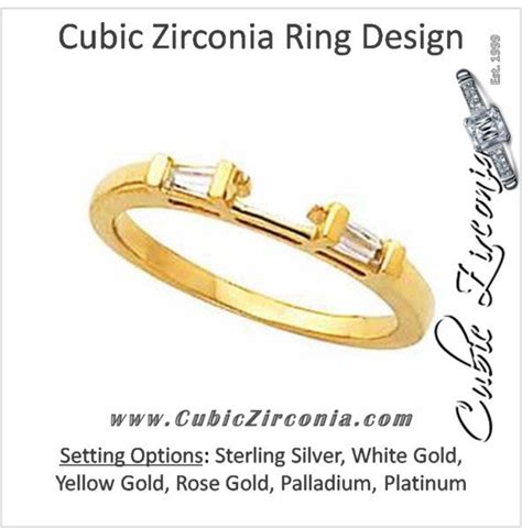 Cz Anniversary Ring Band Style 108 02 016 Tcw Twin Baguettes