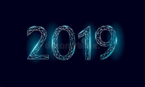 2019 In Metallic Chrome 3d Letters 3d Rendering Stock Illustration