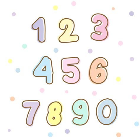 어린이 다채로운 귀여운 숫자 그리기 프리미엄 벡터