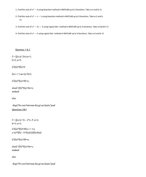Solved Find The Root Of X3 4 Using Bisection Method In Chegg