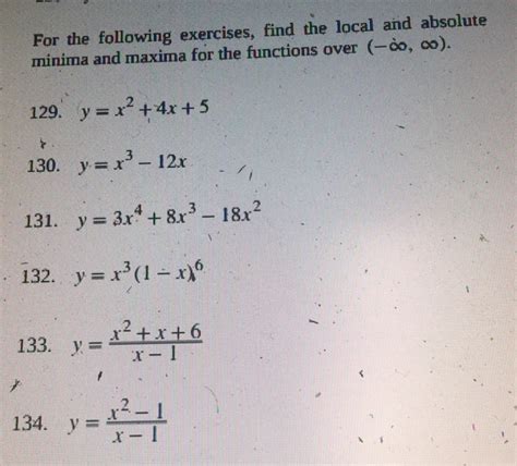Solved For The Following Exercises Find The Local And