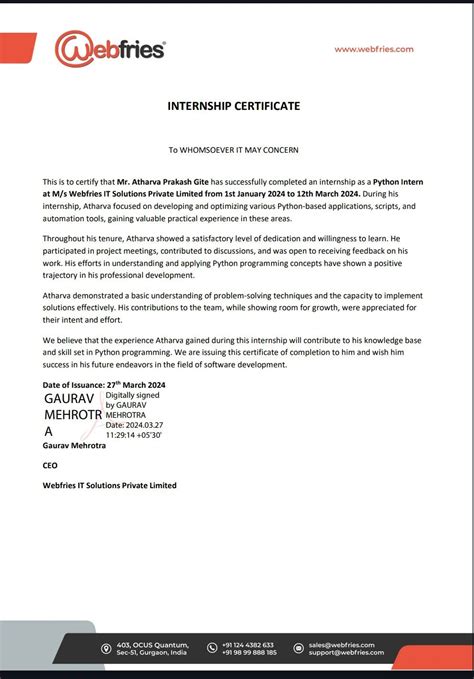 generativeai fullstack python internshipexperience atharva gite