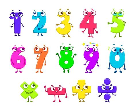 Cartoon Funny Math Number Mathematics Characters 37928338 Vector Art At