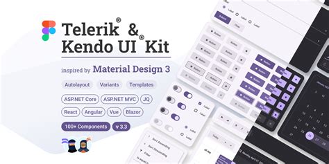 Telerik And Kendo Ui Kit 3 3 For Material Figma