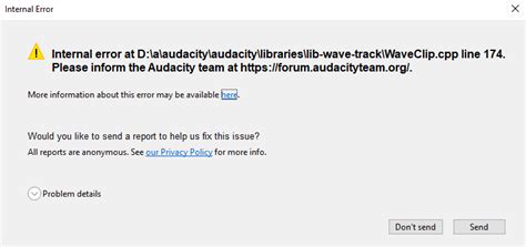 Internal Error At Waveclipcpp Line Xxx · Issue 4830 · Audacity