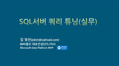 sql server 쿼리 튜닝 실무 스킬서포트 6 28~30 김정선의 data 이야기