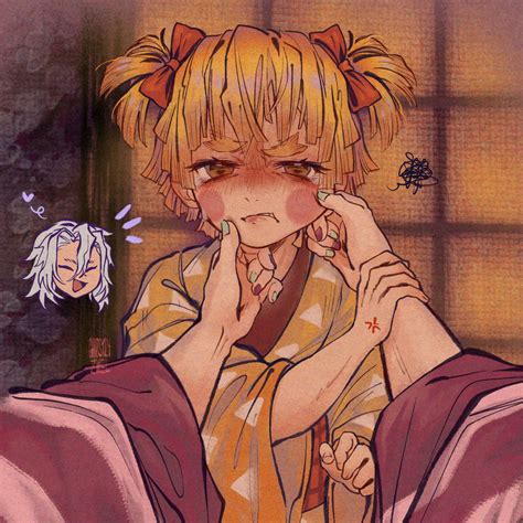 Agatsuma Zenitsu And Uzui Tengen Kimetsu No Yaiba Drawn By