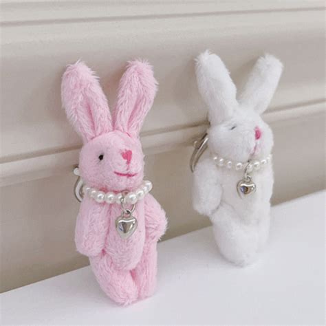 진주 목걸이 토끼 인형 키링 2 Color 에이블리
