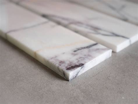 Calacatta Viola White Marble Metro Tiles Fast Delivery Starel Stones