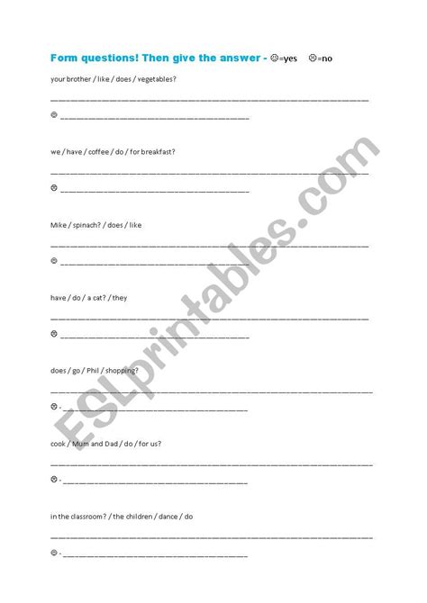 Questions With Do Does ESL Worksheet By Regina Pfarl